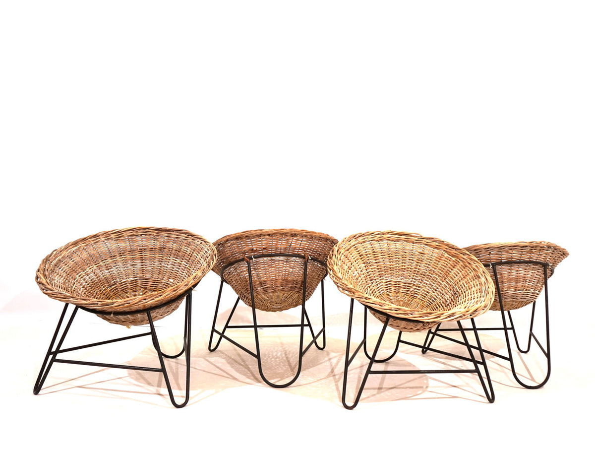 Set of 4 rattan pod chairs 60s – 모이아띠