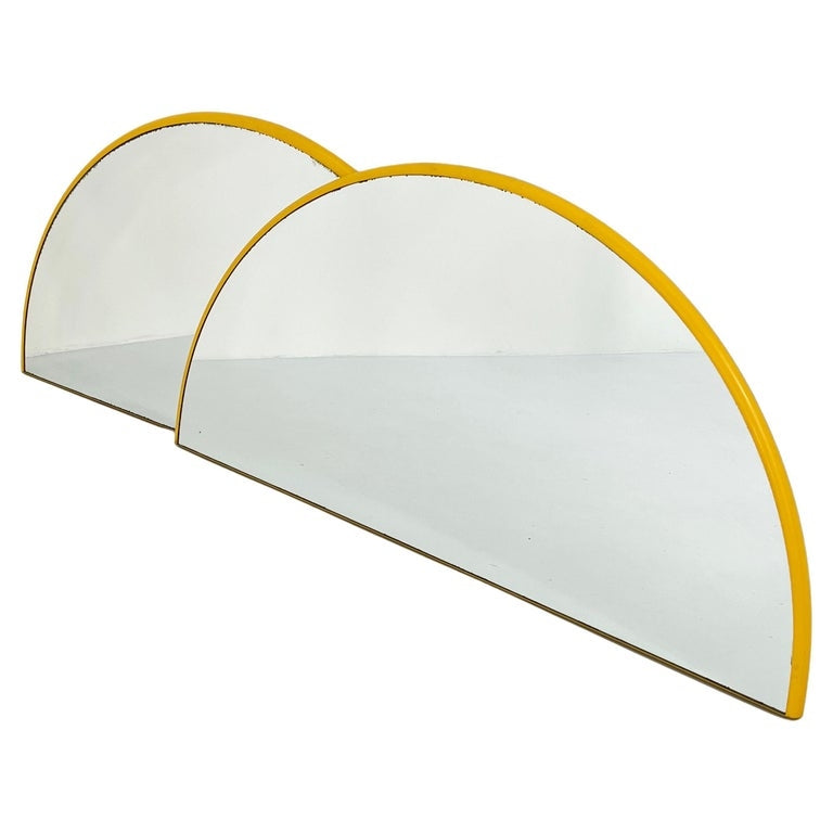 Large Yellow Frame Semi-Circle Mirror, 1970s – 모이아띠
