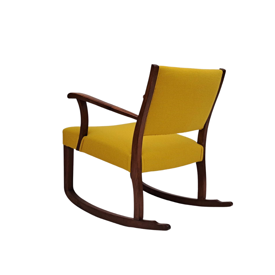 50s, Danish design, rocking chair, KVADRAT furniture wool, oak wood – 모이아띠