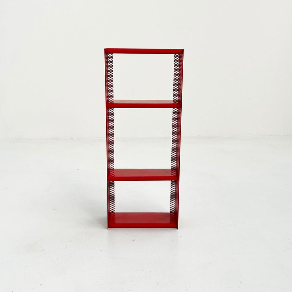 Red Wall Shelf in Perforated Metal, 1970s – 모이아띠